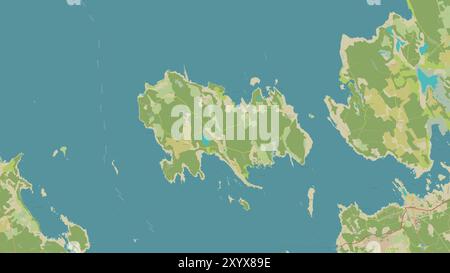 Worms Island in the Gulf of Riga on a colored elevation map Stock Photo ...