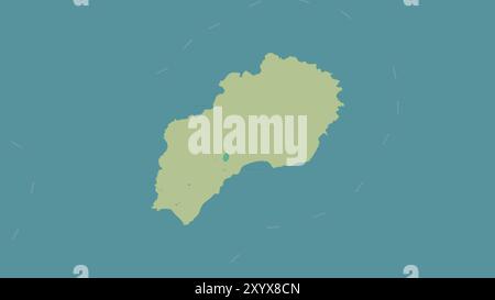 Yunaska Island in the Bering Sea on a colored elevation map Stock Photo ...