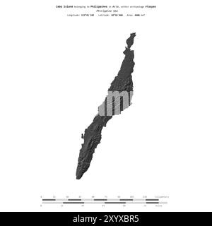 Cebu Island in the Philippine Sea on a colored elevation map Stock ...