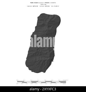 Paama Island in the Coral Sea on a colored elevation map Stock Photo ...