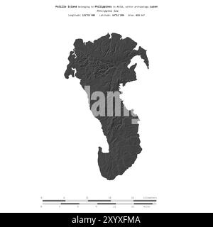 Polillo Island in the Philippine Sea on a colored elevation map Stock ...