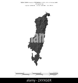Tablas Island in the Philippine Sea on a colored elevation map Stock ...