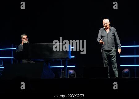 Marco Masini performs live at Piazza della Libertà during the Salerno ...