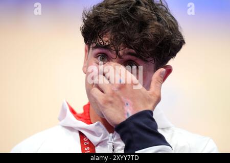 Archie Atkinson following the Men's Para C4 Individual Pursuit Final on ...
