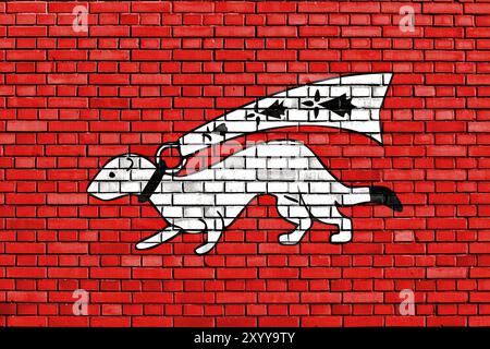 flag of Vannes painted on brick wall Stock Photo - Alamy