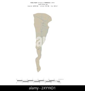 Pulau Anyar in the South China Sea on a topographic, OSM Humanitarian ...
