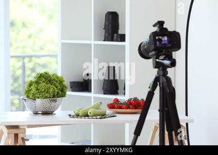 Shooting food in photo studio with professional equipment Stock Photo ...