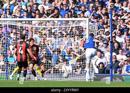 Michael Keane of Everton scores a GOAL 1-0 and celebrates with Tim ...