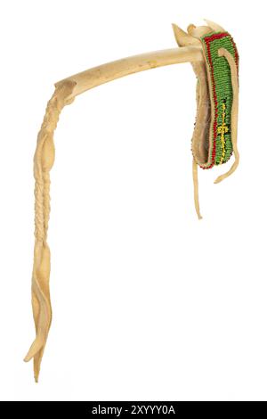Whip of the North American Indians made of buffalo bone and leather cut ...