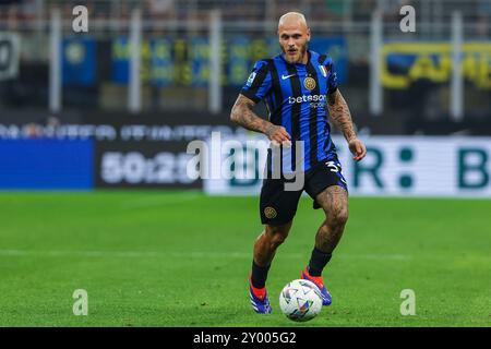 Federico Dimarco of FC Internazionale seen during Serie A 2024/25 football match between Como ...