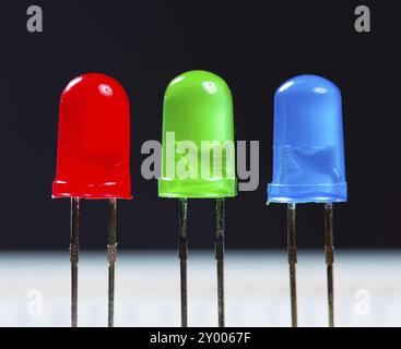Red green blue leds. Isolated red-green-blue leds on a white. Light ...