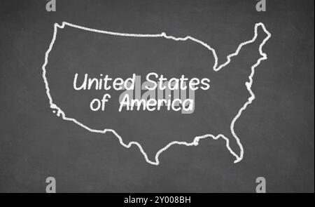 United States map drawn on chalkboard Stock Photo - Alamy