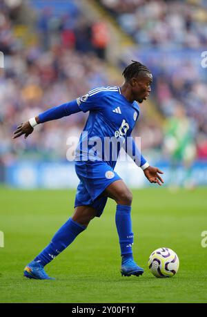 Leicester City's Abdul Fatawu during the Sky Bet Championship match at ...