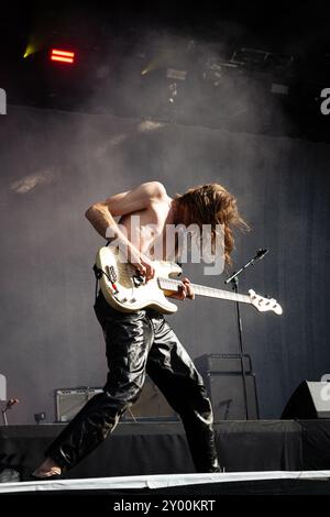 Greg Remy, from Ghinzu band, performs live at the Rock en Seine ...