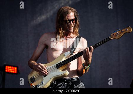 Greg Remy, from Ghinzu band, performs live at the Rock en Seine ...