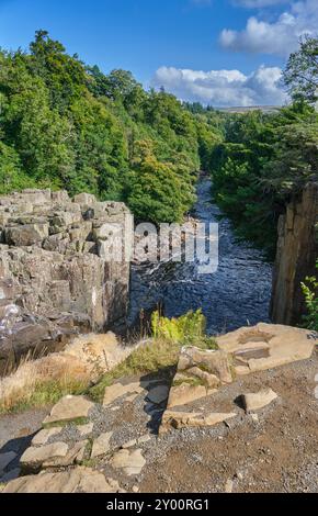 High Force, a waterfall and gorge on the River Tees, in Teesdale ...