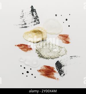 Textures from cosmetics and powder. Body Scrub. Smears on the table ...