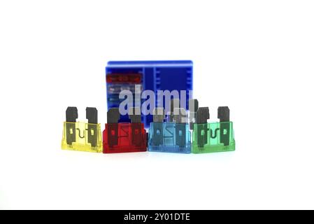 Automotive fuses with open circuit used to protect the wiring and ...