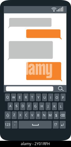 Keyboard of smartphone alphabet buttons. Qwerty Vector illustration ...