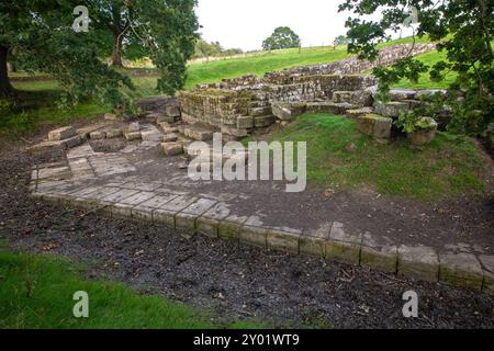 Remains of abutment of bridge on Hadrian's Wall Stock Photo - Alamy