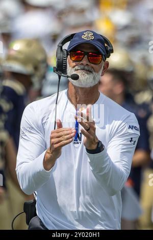 Navy head coach Brian Newberry during an NCAA football game against UAB ...