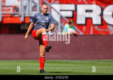 ENSCHEDE - Jaimy Ravensbergen of FC Twente scores 3-2 from a penalty kick during the Dutch ...