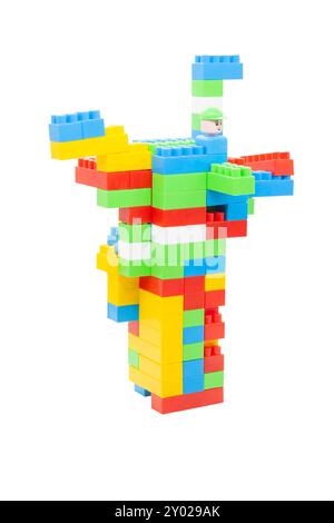 children's constructor color plastic parts building blocks Stock Photo ...