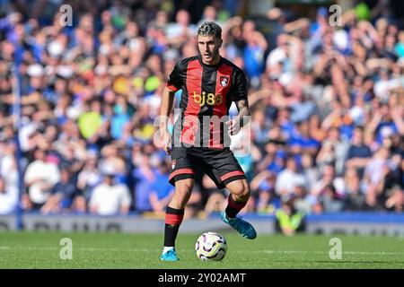Marcos Senesi of Bournemouth passes the ball during the Premier League ...