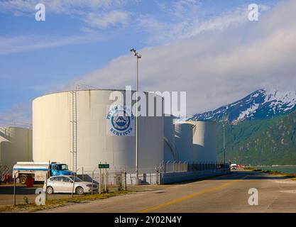Fuel Tanks in Skagway Alaska Stock Photo - Alamy