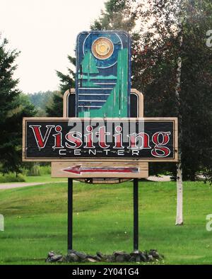 Duluth, Minnesota, USA. 26th Aug, 2024. A sign is seen at the entrance ...