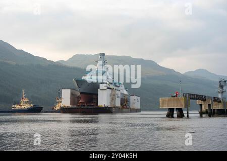 Glasgow, Scotland, UK. 30th August 2024. HMS Cardiff Type 26 frigate ...