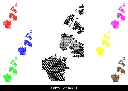Inuvik Region (Canada, Northwest Territories, North America) map vector ...