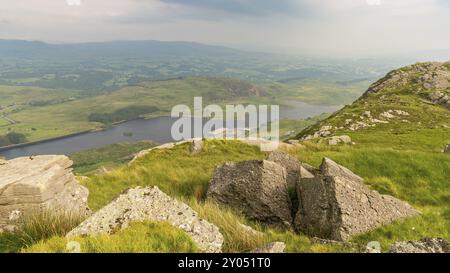 View from Moel yr Hydd near Blaenau Ffestiniog, Gwynedd, Wales, UK ...