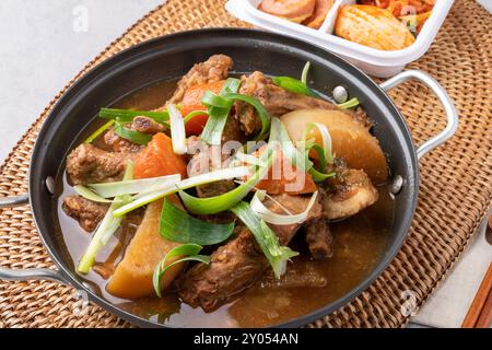 Korean food, pork back ribs, steamed pork back ribs, spicy, stir-fried ...