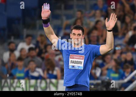 Leonardo Fabbri of Italy competes during the men's shot put event at ...