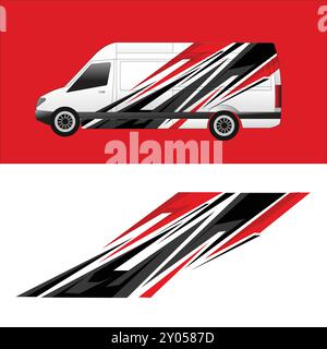 Cargo van body background sticker design vector Stock Vector Image ...