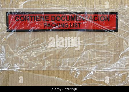 Box package documentation packing list Stock Photo - Alamy