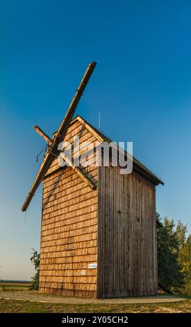 Wind farm in Poland. Windmills in arable fields. Renewable energy ...