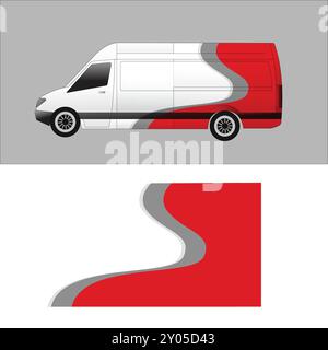 cargo van body wrap sticker design vector Stock Vector Image & Art - Alamy