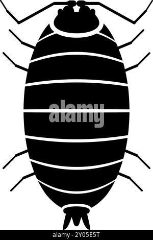 Roly poly woodlouse porcellio scaber woodruff contour outline line icon ...