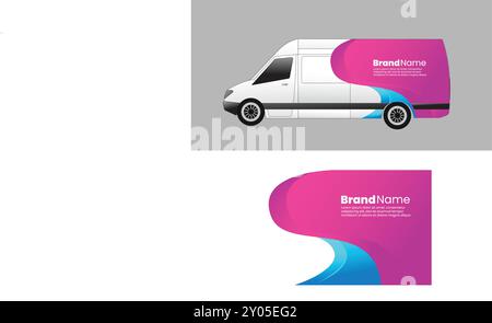 cargo van body wrap sticker design vector Stock Vector Image & Art - Alamy