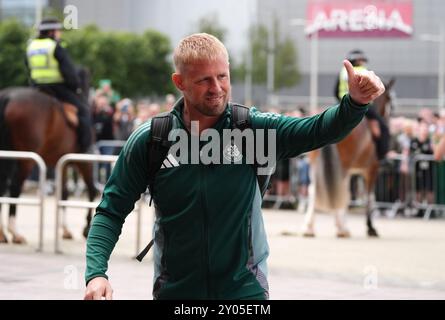 Celtic goalkeeper Kasper Schmeichel arriving before the William Hill ...