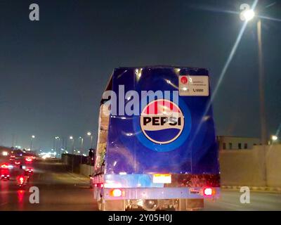 Cairo, Egypt, August 1 2024: Pepsi Cola Truck vehicle, Pepsi is a ...