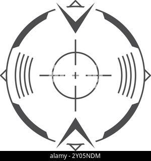 Hud aim pointer optical target, Futuristic focus range indicators ...