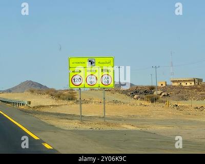 Speed limit signboard for different types of vehicles at Mecca Medina ...