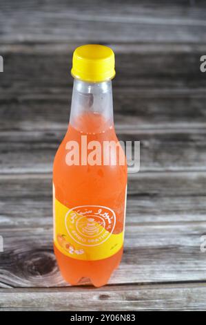 Cairo, Egypt, August 16 2024: Spiro Spathis with Greek grape soda drink ...