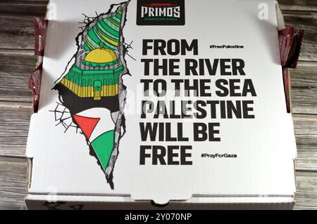 Cairo, Egypt, August 4 2024: Primo's Pizza is an American pizza known ...