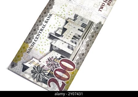 Reverse side of 200 SAR two hundred Saudi Arabian riyals banknote ...
