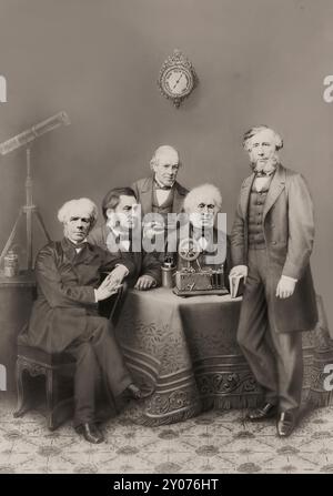 Scientists of the 19th century, (left to right): Michael Faraday ...