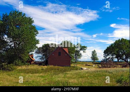 Ruden Island in the Greifswald Bodden with pilot tower Stock Photo - Alamy